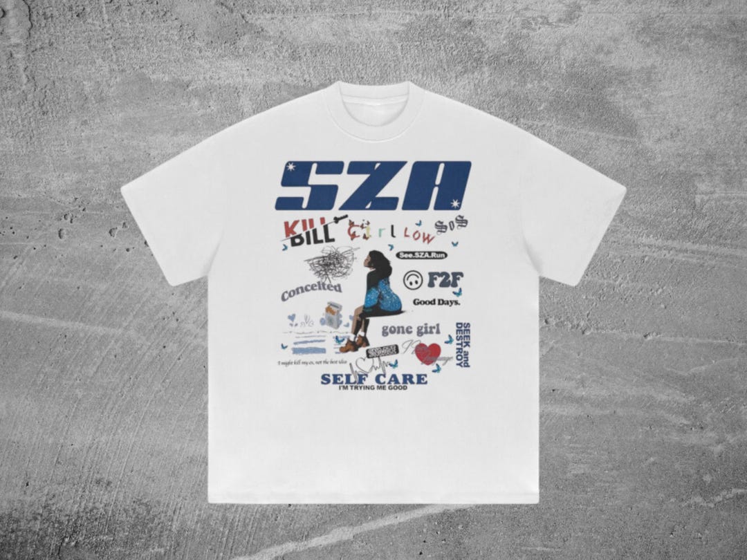 Vintage SZA Graphic Heavyweight Drop Shoulder Loose T-shirt Retro Style ...