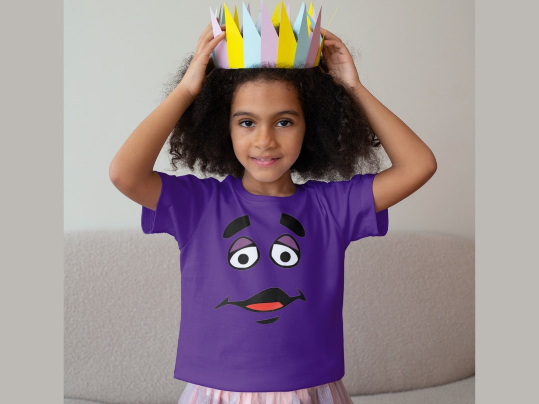 Grimace Face Kids Tee Funny Grimace Shake Shirt Happy Birthday Grimace ...