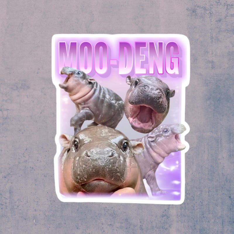 Moo Deng Stickers - Etsy