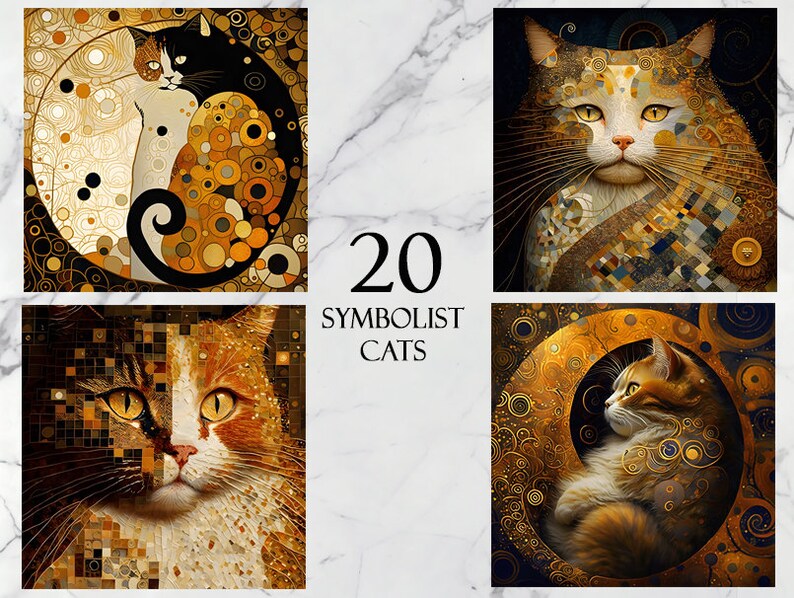 Cat Digital Download Beautiful Bundle of 20 Cat Posters Ready to Print ...
