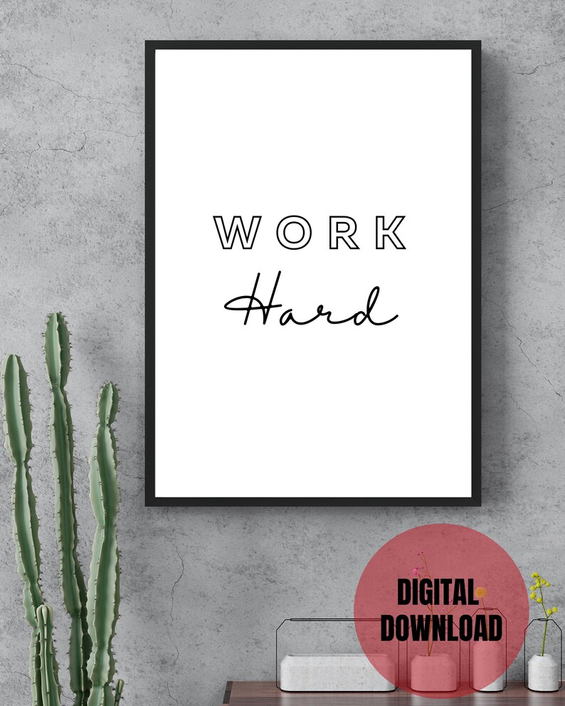 Stay Positive Work Hard Make It Happen Printable Download Wall Art - Etsy