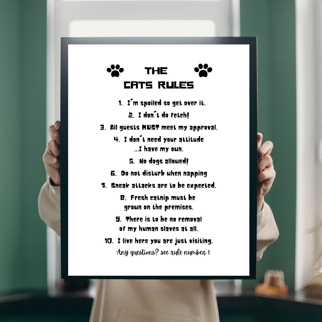 The Cats Rules Printable Digital Download Wall Art - Etsy