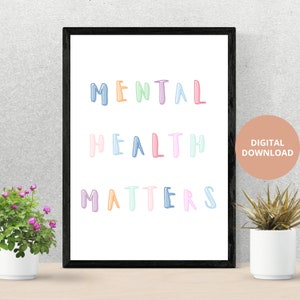 Mental Health Matters Printable Download Wall Art - Etsy