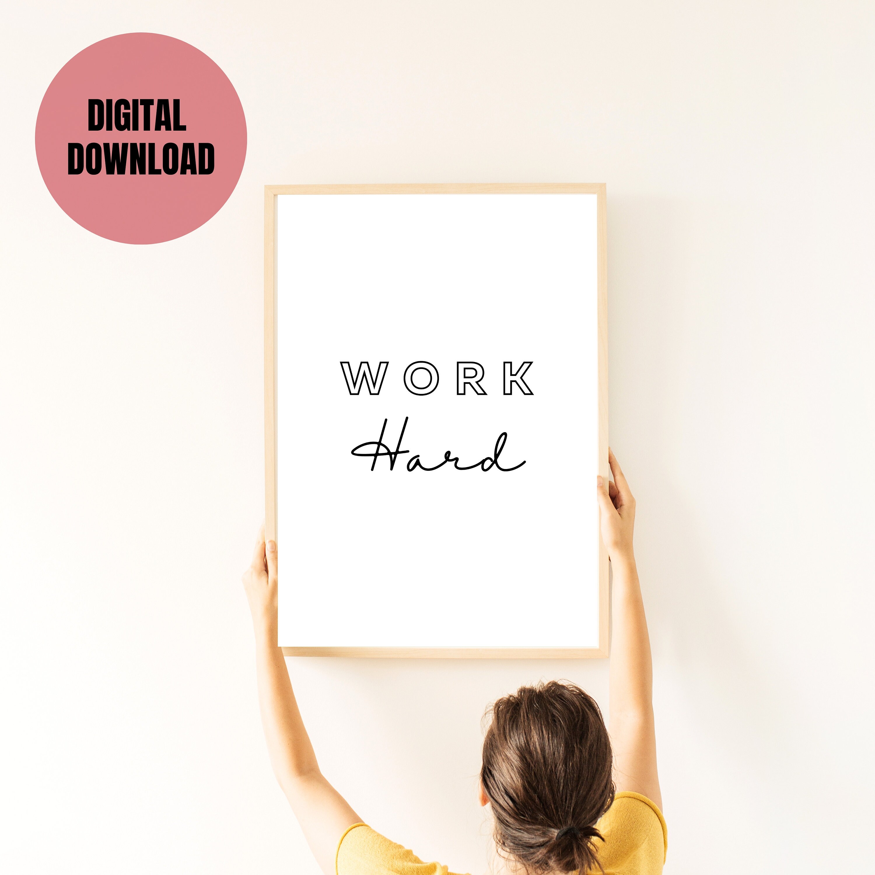 Stay Positive Work Hard Make It Happen Printable Download Wall Art - Etsy