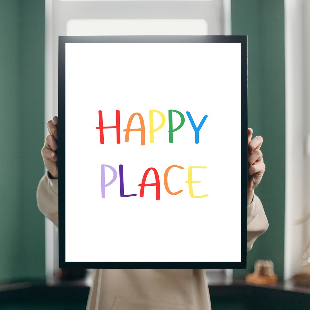 Happy Place Printable Download Wall Art - Etsy
