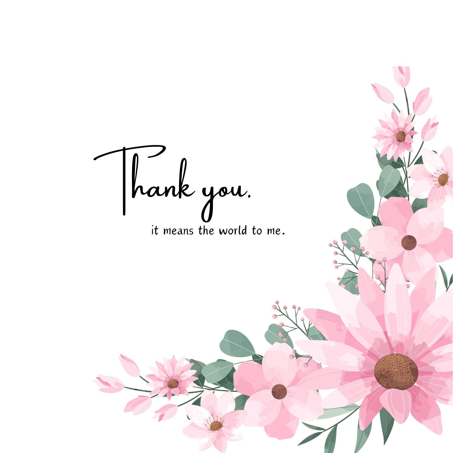 Thank You Card Flowers - Etsy