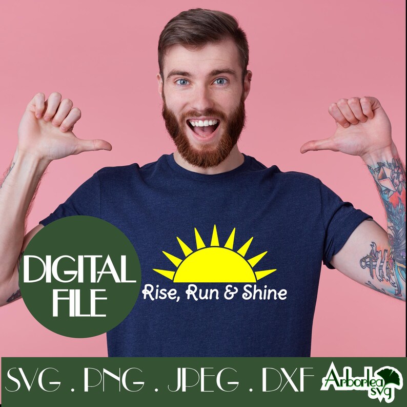 Rise Run and Shine SVG Motivational Running Digital Download Svg Dxf ...