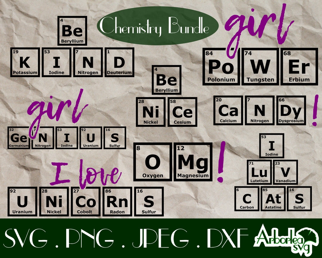 Girl POWER STEM Periodic Table Designs Funny Chemistry Svg, Dxf, Jpg ...