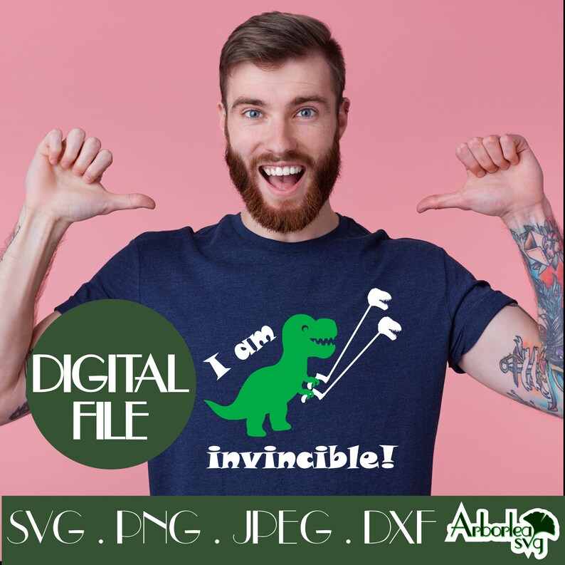 I Am Invincible, Funny T-rex Svg, Dionsaur SVG, Sarcastic Work Gag Svg ...