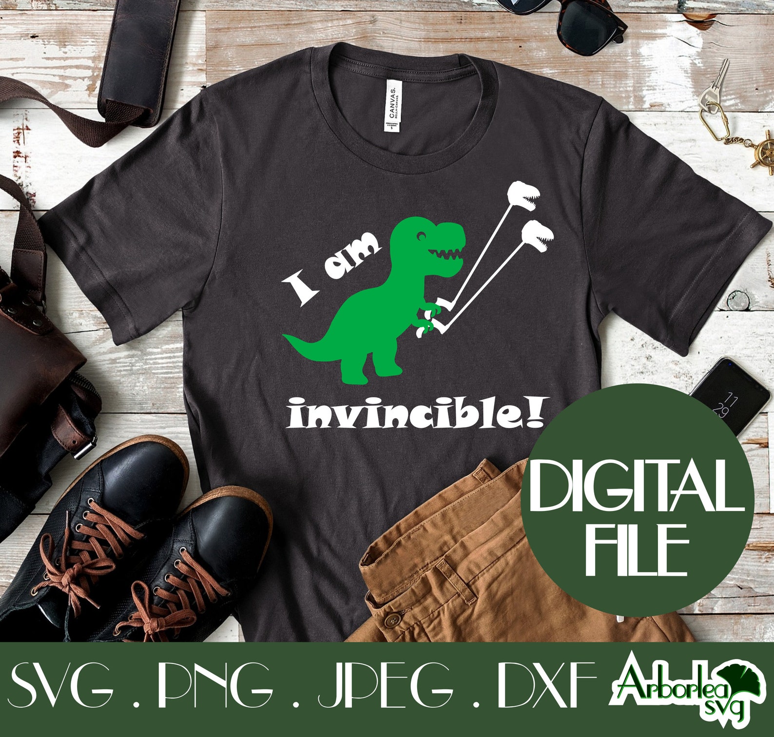 I Am Invincible, Funny T-rex Svg, Dionsaur SVG, Sarcastic Work Gag Svg ...