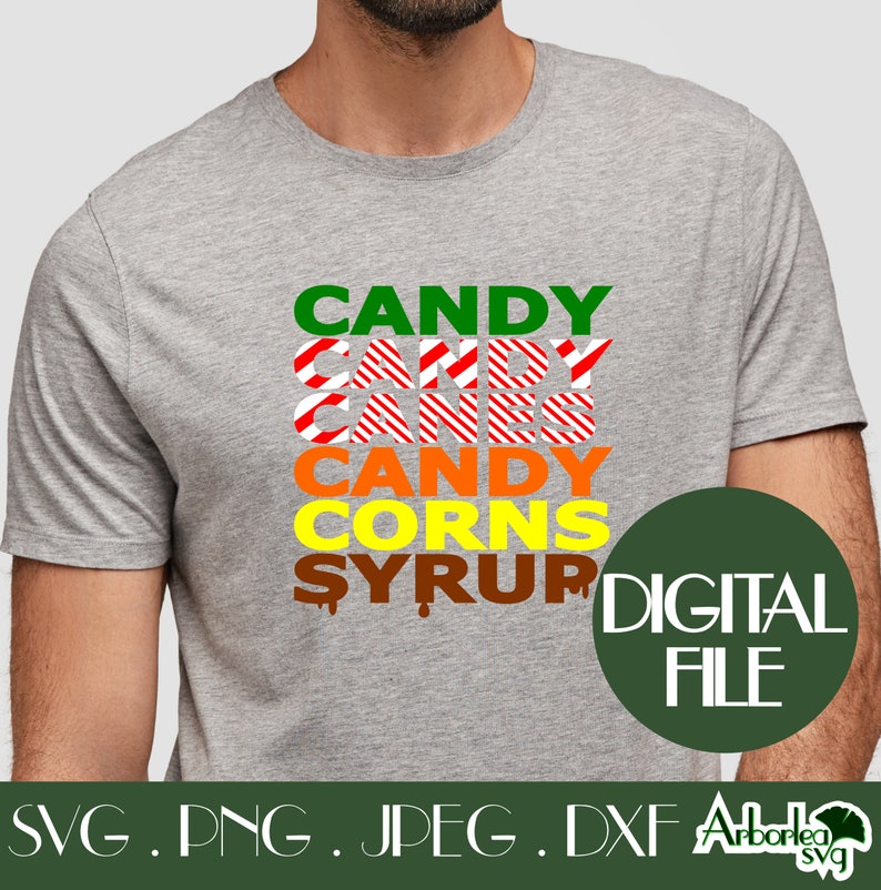 Candy Candy Canes Candy Corns Syrup Christmas Svg Png Dxf Jpeg Cricut ...