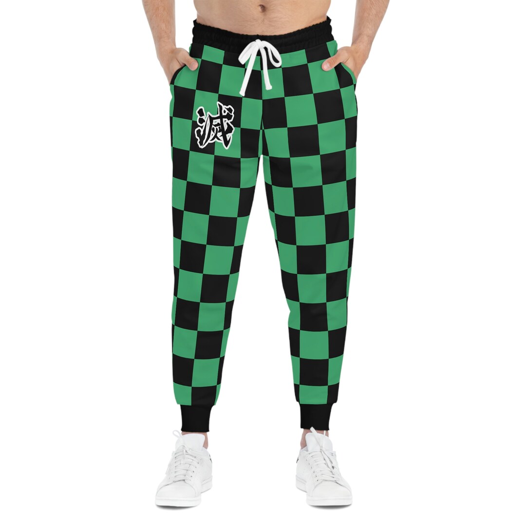 Anime Black and Green Checker Slayer Pattern Streetwear - Etsy