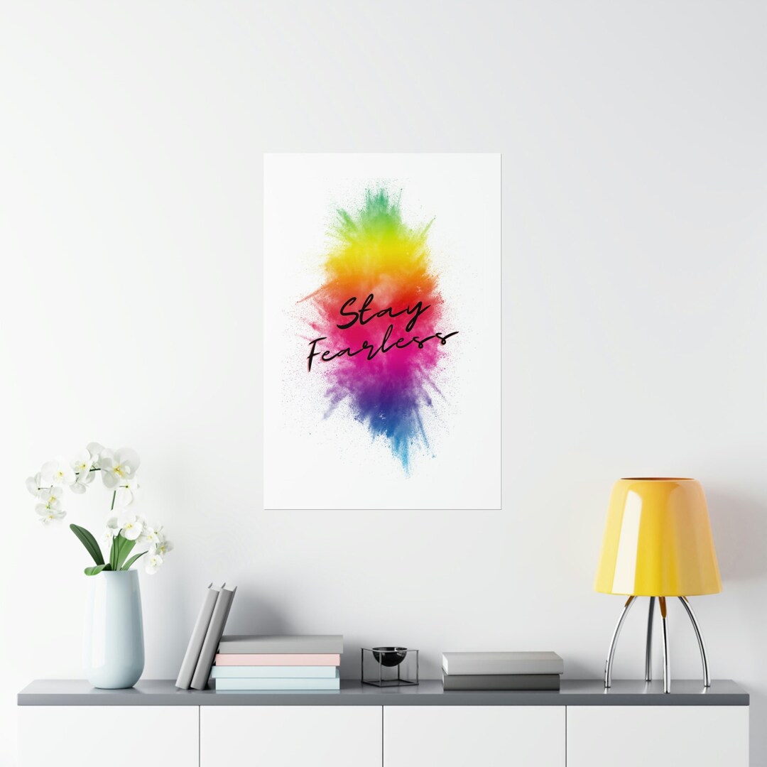 Stay Fearless Poster | Rainbow Fearless Poster | Kids Room Wall ...