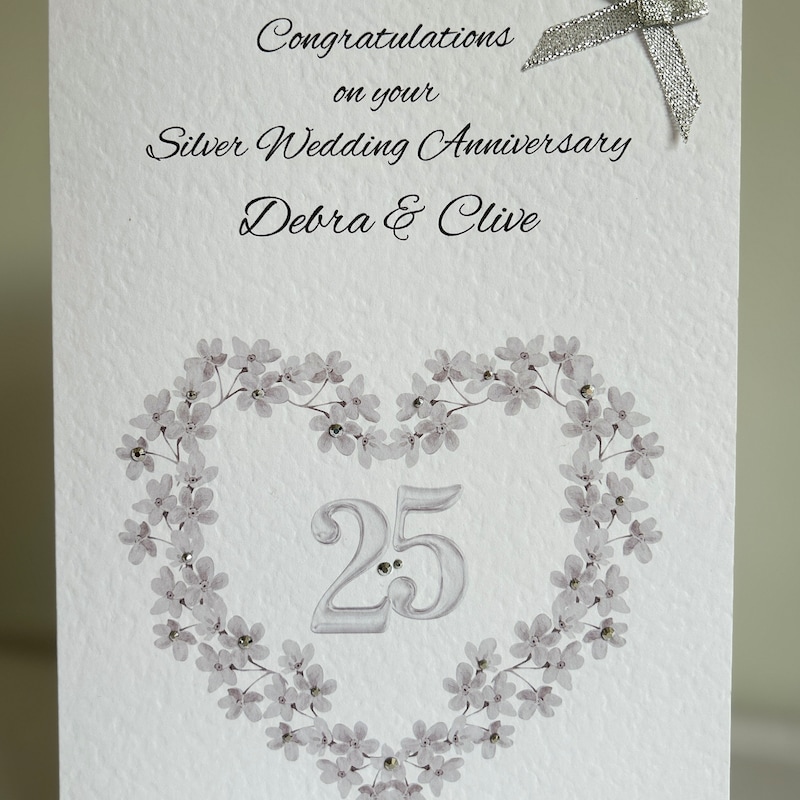 Silver Wedding Cards - Etsy UK