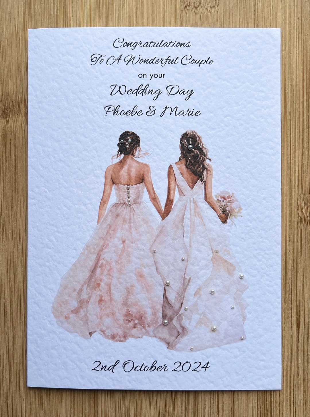 Personalised Same Sex Wedding Day Card Mrs And Mrs Luxury Handmade Lesbian Bride And Bride