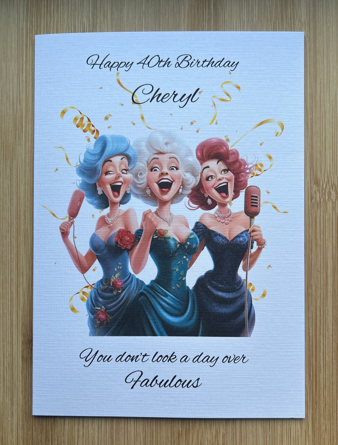Personalised Female Birthday Card, Ladies Singing Any Age, Mam, Gran ...