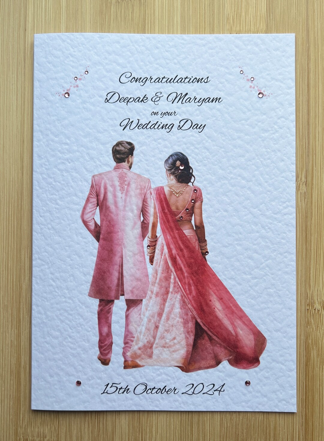Indian Couple Wedding Card: Personalised and Handmade Hindu Shaadi ...