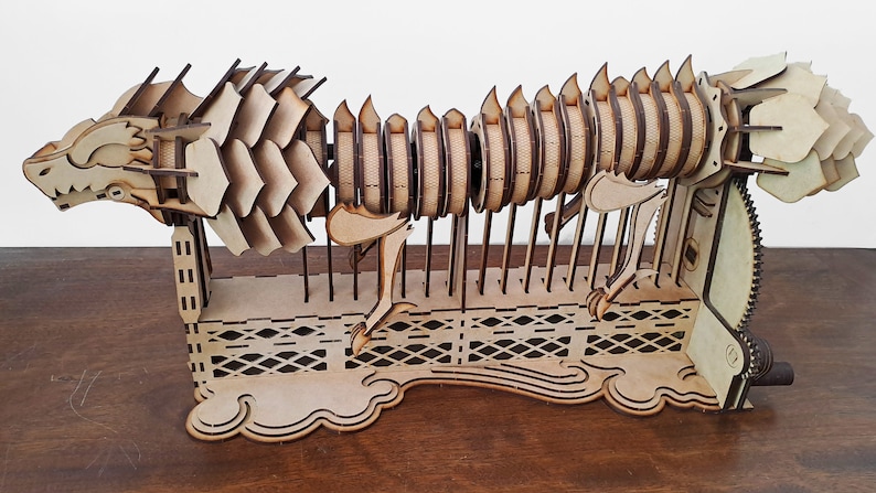 Planos para autómata de dragón corte láser - AI, PDF, DXF con Manual de ...