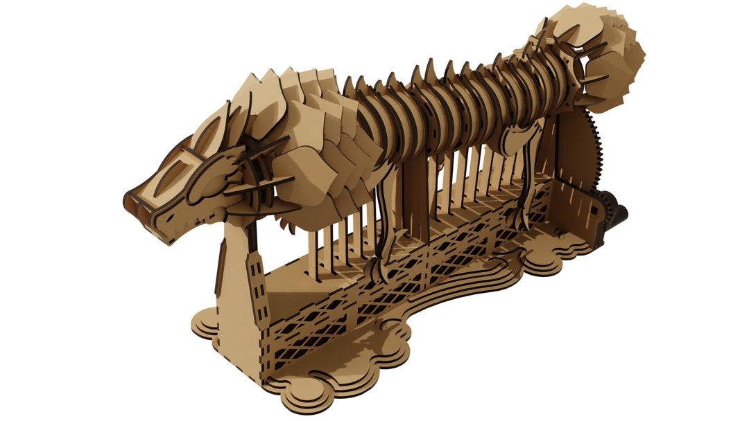 Laser-cut Dragon Automaton Plans - AI, PDF, DXF With Assembly Manual in ...