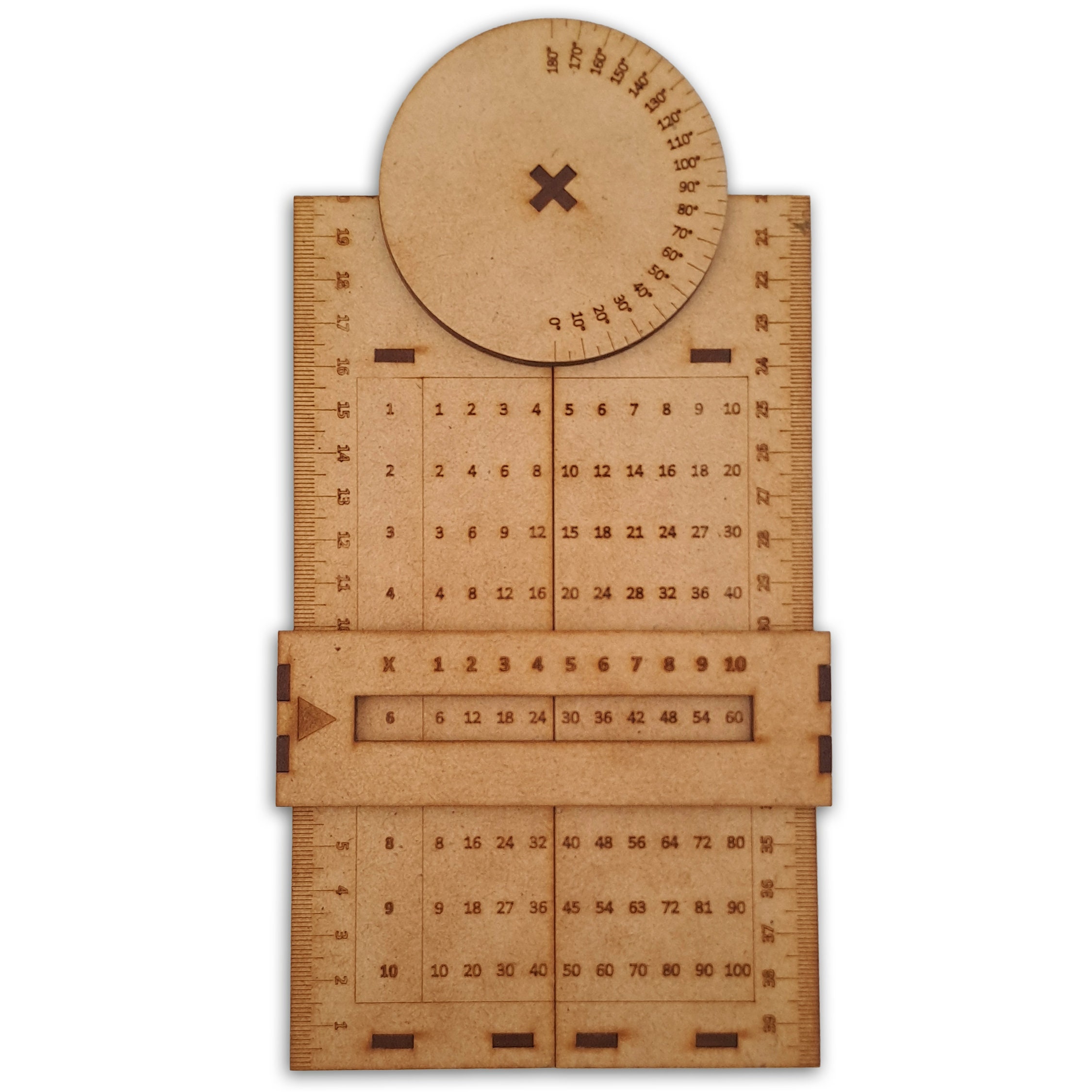 Extendable Ruler With Protractor and Multiplication Tables - Digital ...