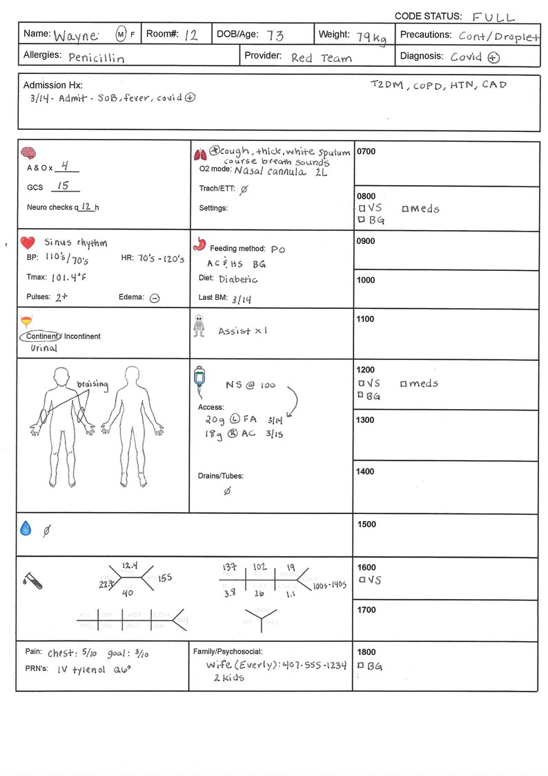 Nursing Report Sheet With Hourly Organization for Day & Night Shift - Etsy