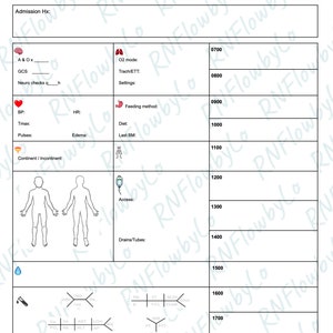 Nursing Report Sheet With Hourly Organization for Day & Night Shift - Etsy