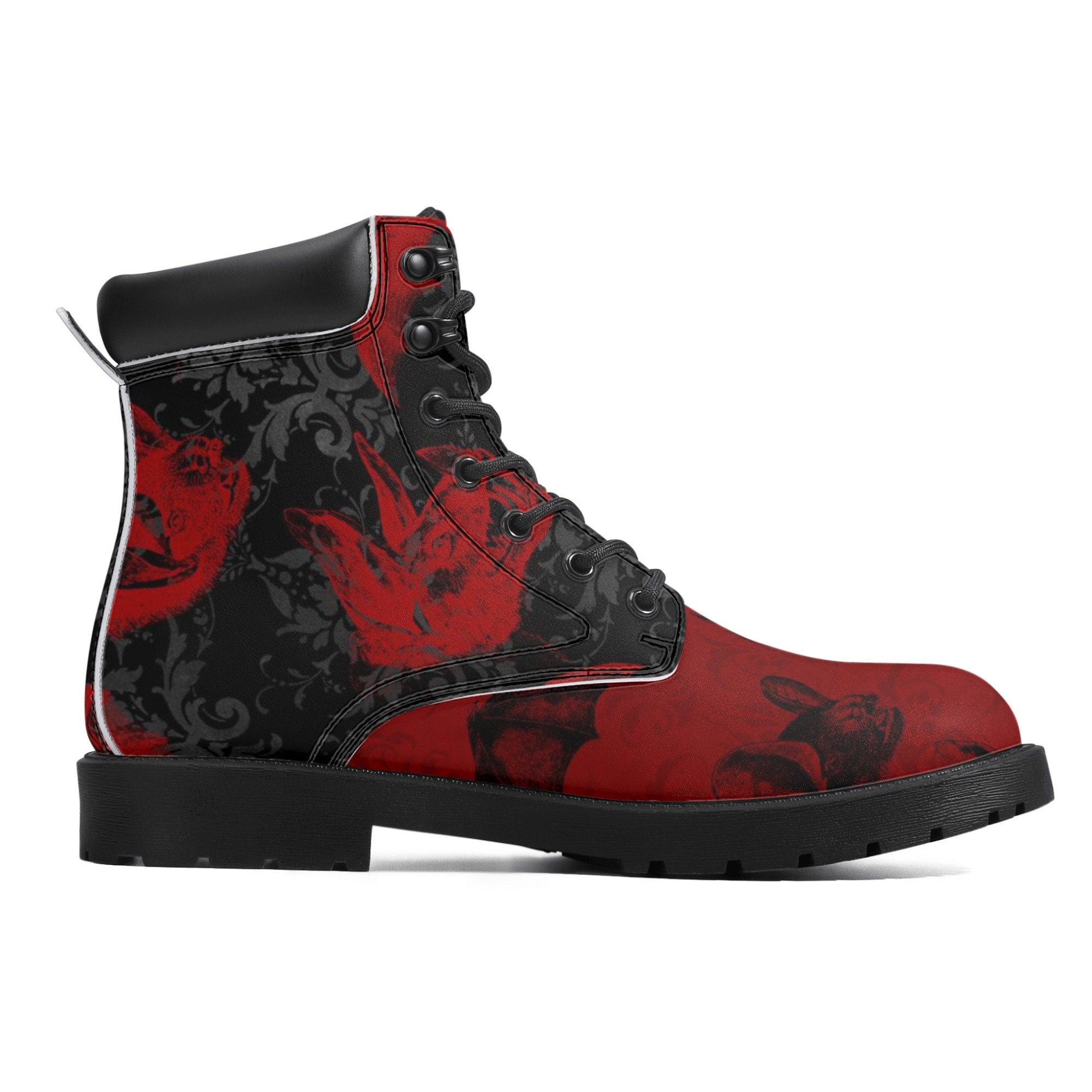 Men's All Season Leather Boots Men Gothic Boots Goth Festival Boots ...