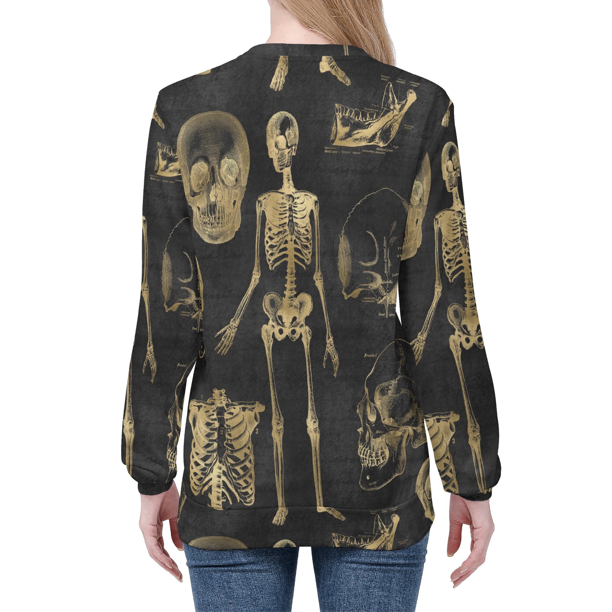 Women Sweater Unique Vampire Skeleton Design Casual Wear - Etsy