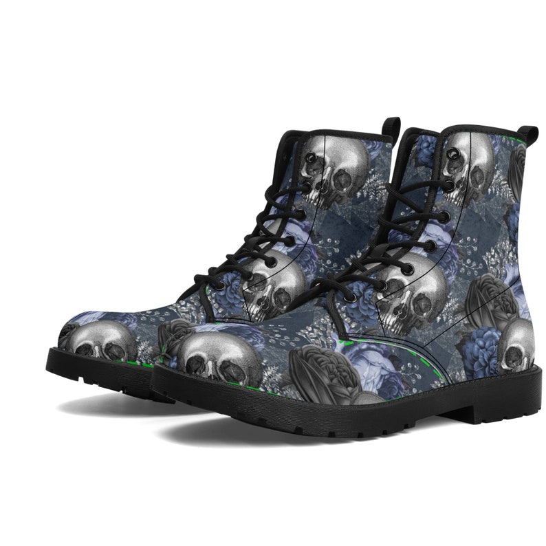 Men Gothic Boots, Skull Boots, Festival Boots, Skulls and Roses, Gift ...