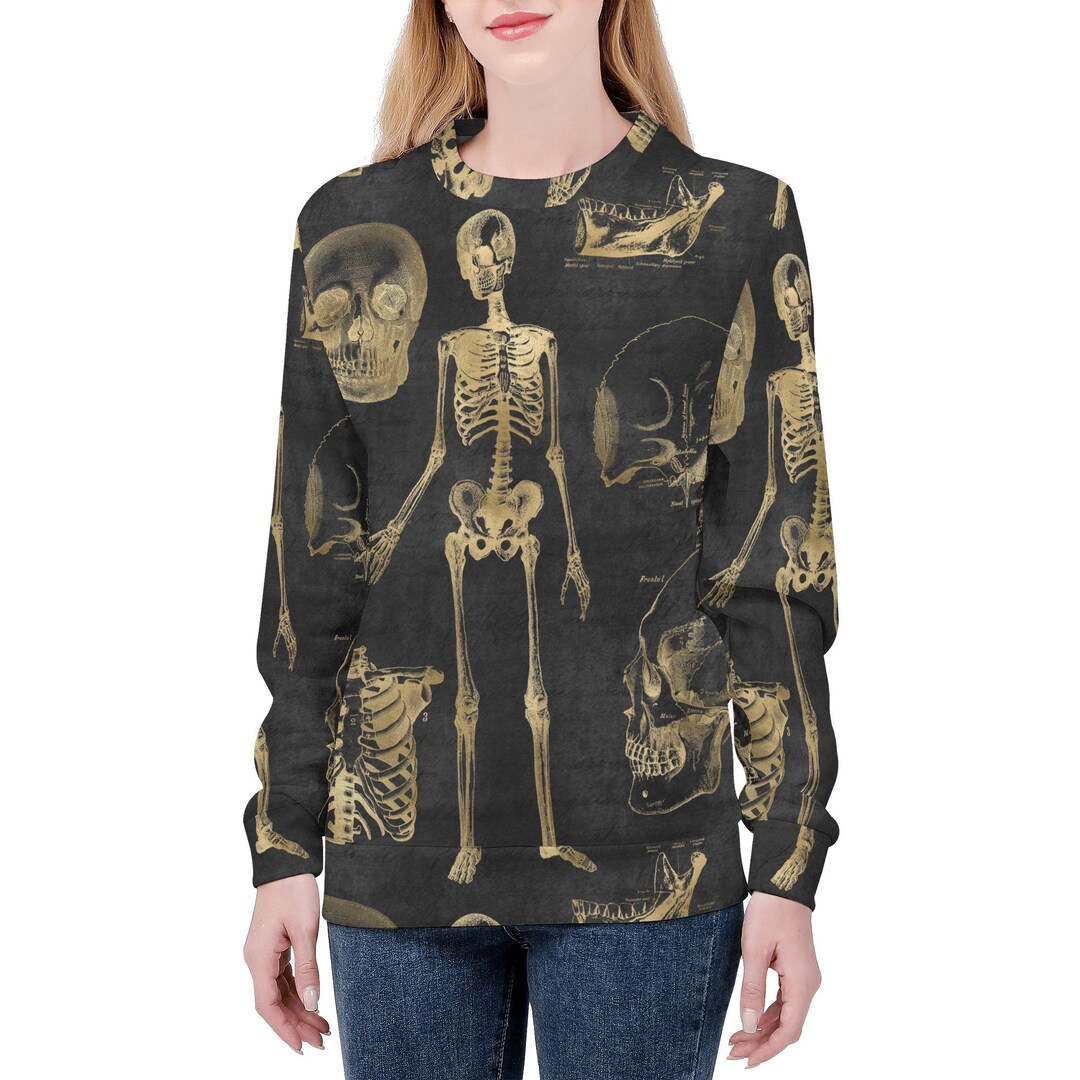 Women Sweater Unique Vampire Skeleton Design Casual Wear - Etsy