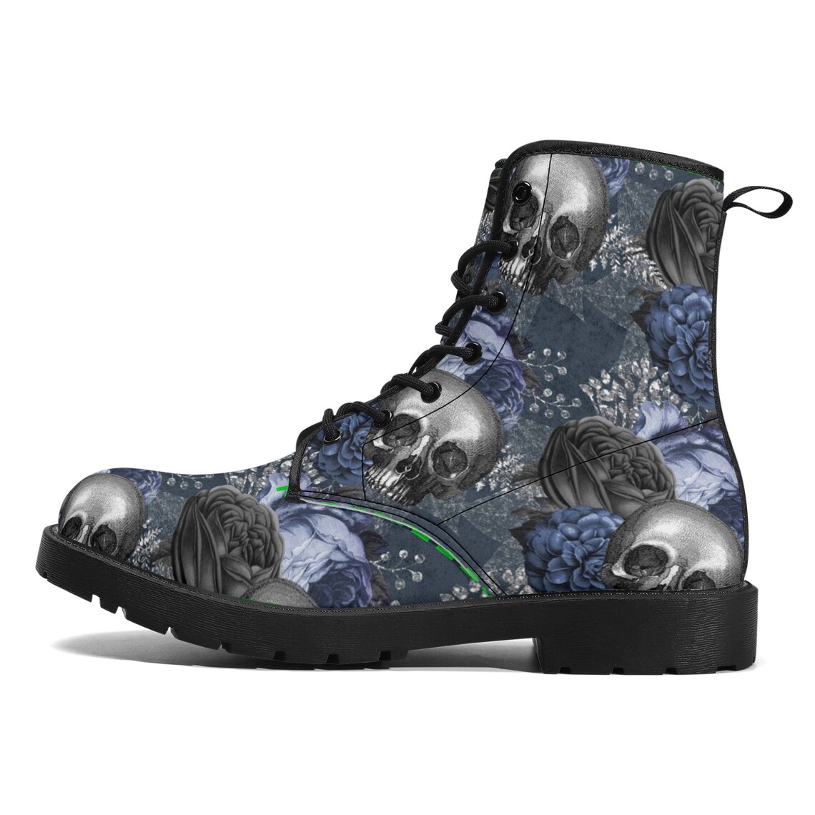 Men Gothic Boots, Skull Boots, Festival Boots, Skulls and Roses, Gift ...