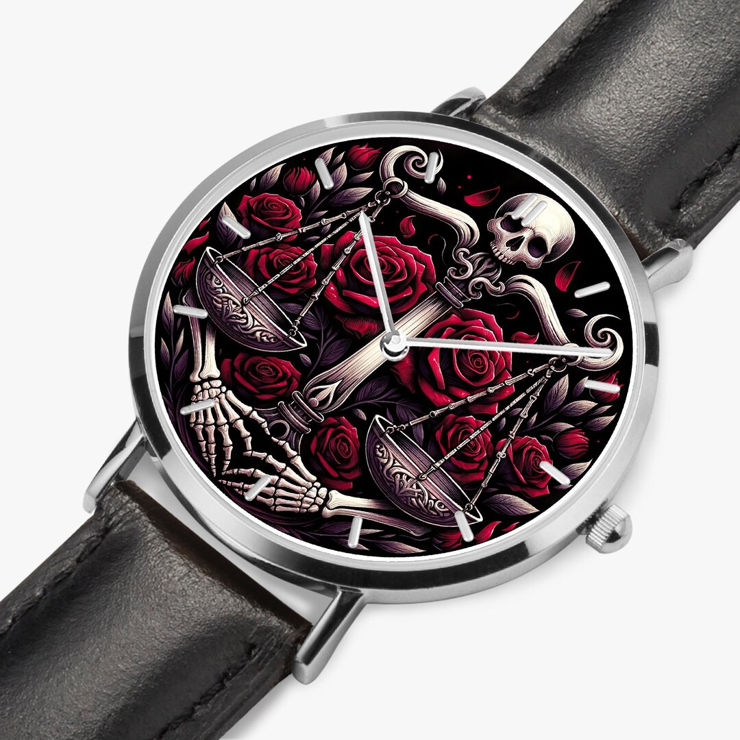 Wrist Watch, Gothic Zodiac, Libra Sign Ultra-thin, Leather Strap ...