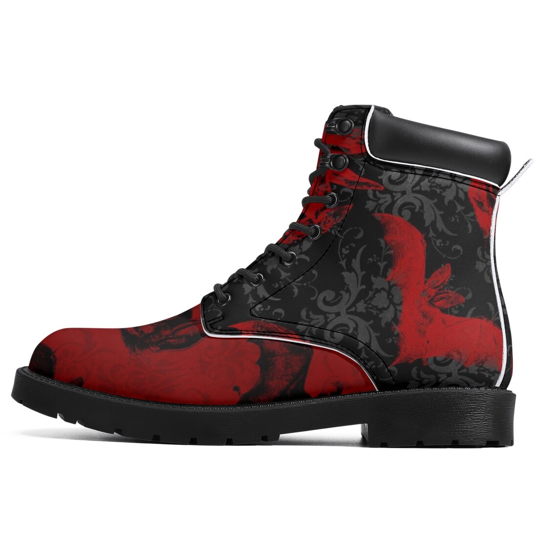 Men's All Season Leather Boots Men Gothic Boots Goth Festival Boots ...