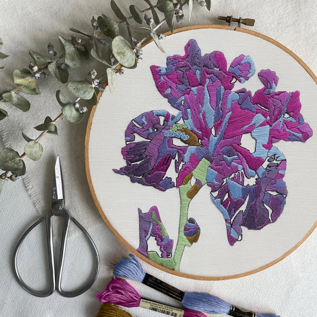 Iris Embroidery Kit - by Kate Wyatt - Etsy