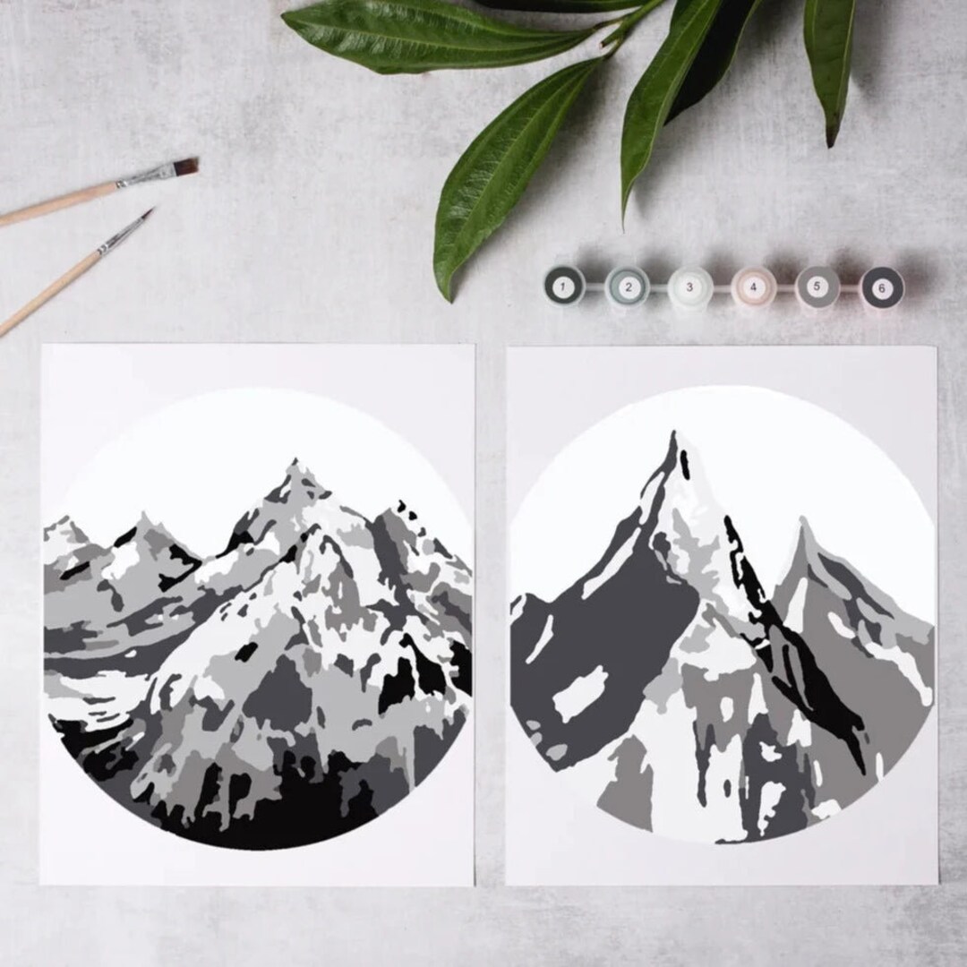 Mountain Range Paint by Number Kit - Etsy