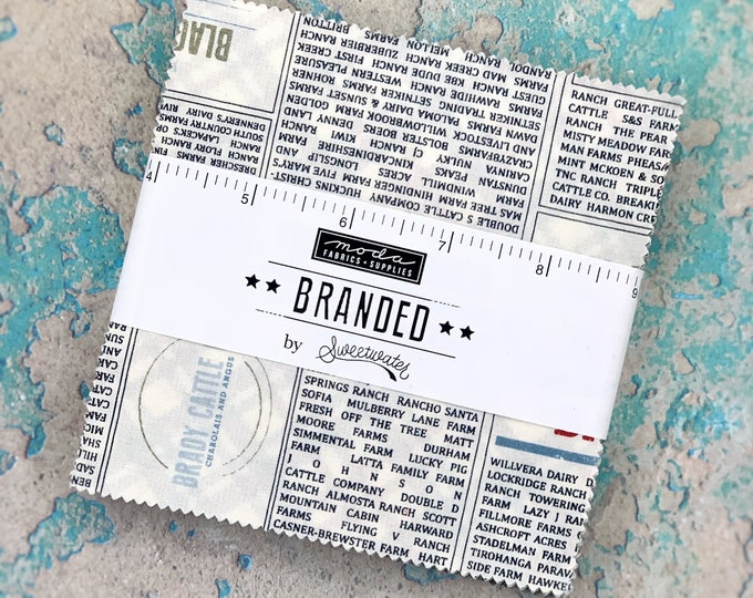 Branded - Sweetwater - Charm Pack - Moda - Out of Print - Precut Cotton ...