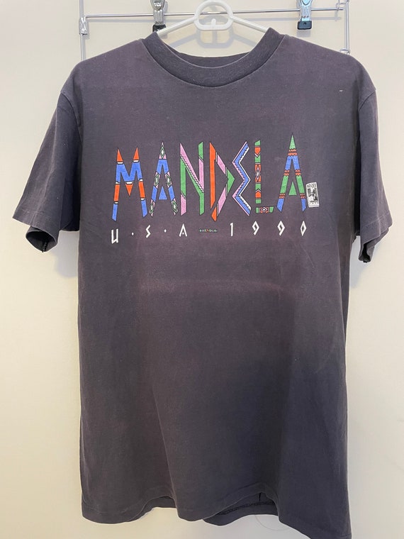 Vintage Nelson Mandela 1990 USA Tour Tee-Shirt Large - Gem