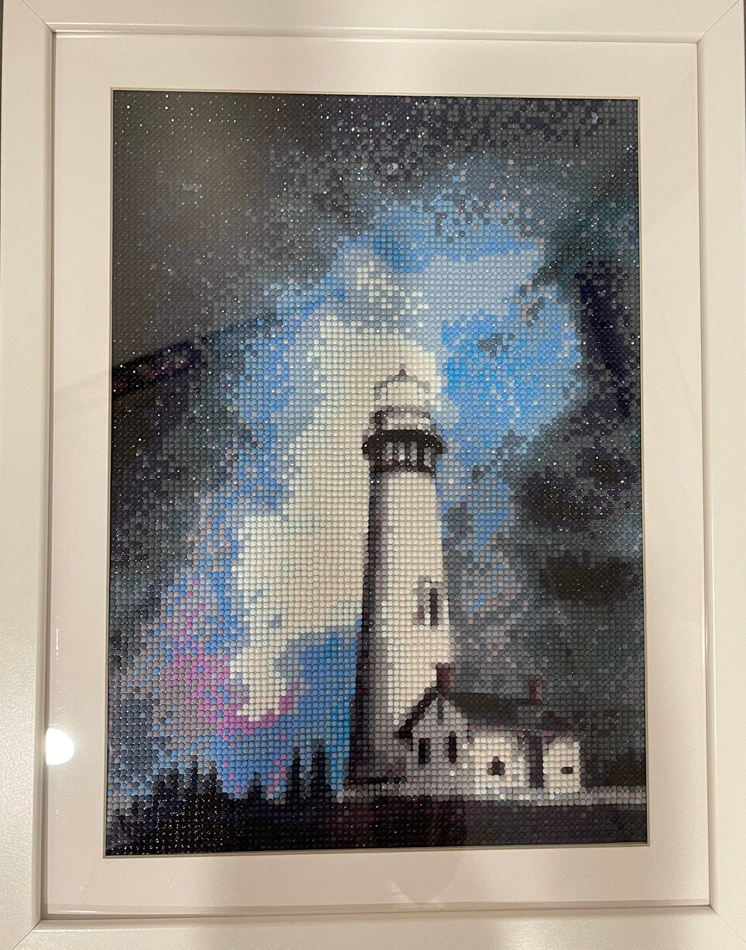 Completed Diamond Painting Lighthouse Beach - Etsy