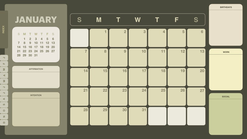2024 Clickable PDF goodnotes-friendly Digital Monthly and Daily Planner ...