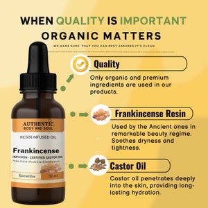 Frankincense and Castor Oil/frankincense Resin Infused Oil for Skin/castor Oil/frankincense Oil ...