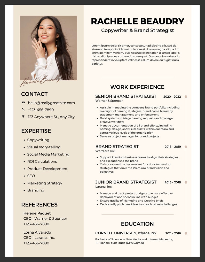 Application Template, Resume Template, Modern Resume, Resume ,best ...