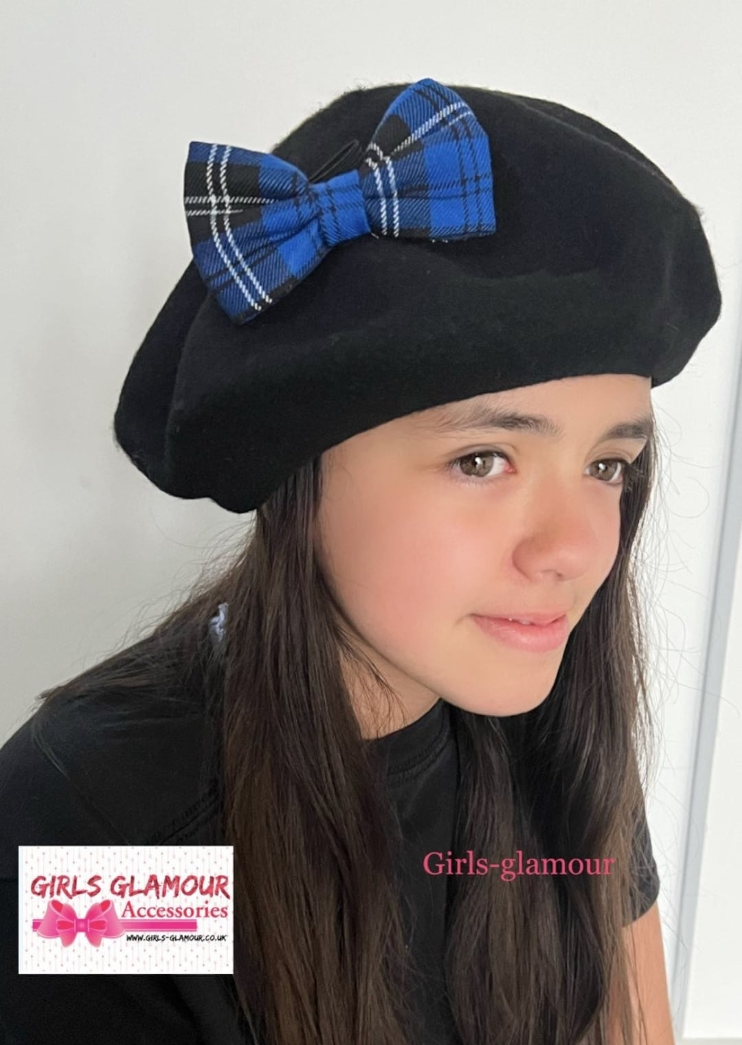 Scottish Celtic Swan Blue Stewart Beret Hat Tartan Plaid Sash Rosette ...