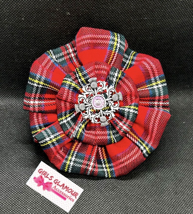 Scottish Celtic Royal Stewart Red Tartan Plaid Sash Rosette Burns Night Wedding Dress Kilt Page ...