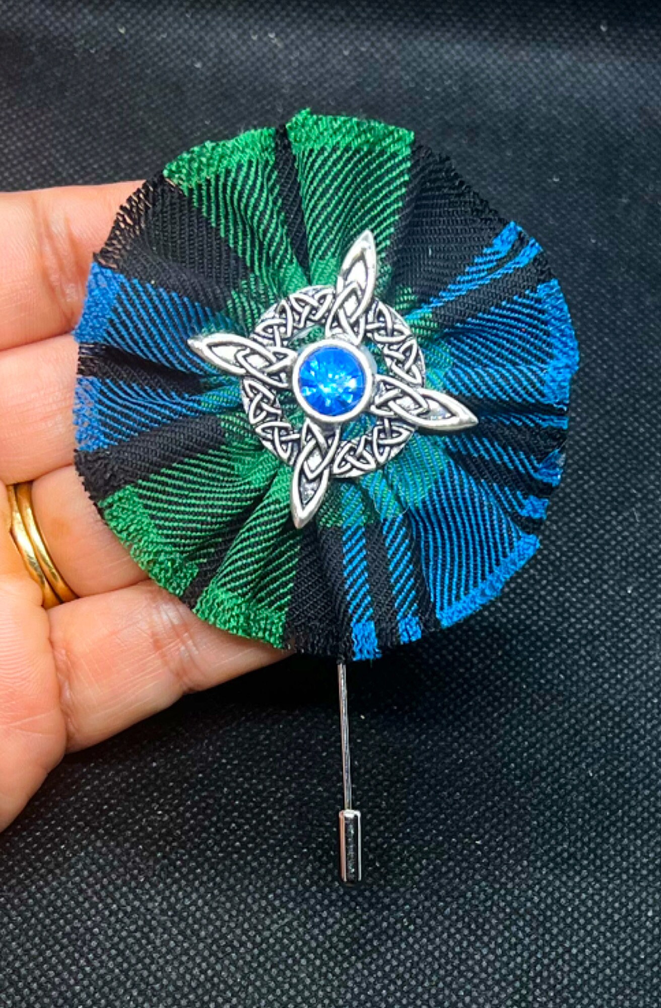 Scottish Campbell Ancient Lapel Pin Red Tartan Plaid Sash Rosette Burns ...