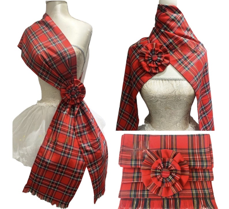 Handmade Royal Stewart Tartan Sash and Rosette Set - Etsy