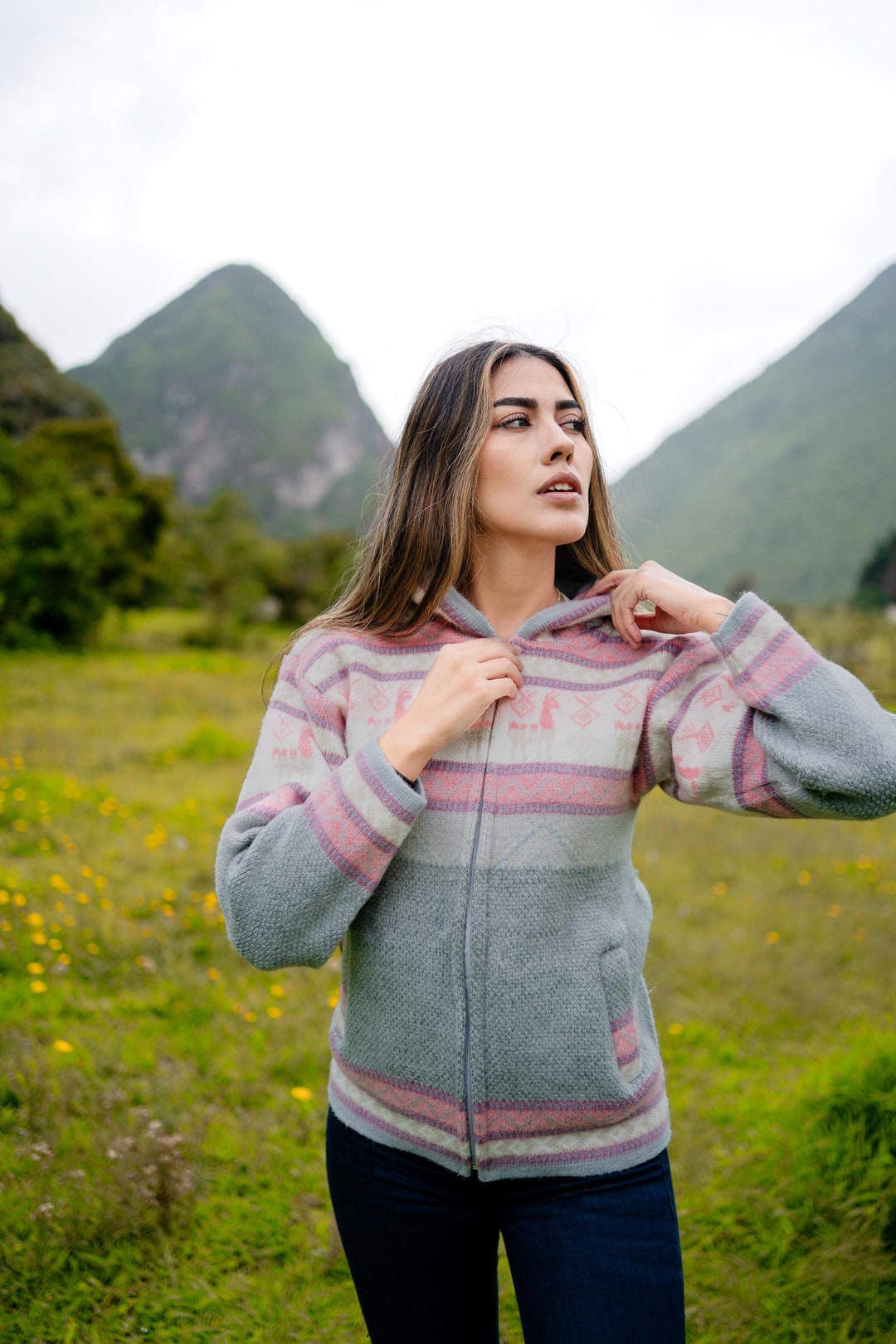 Handmade Alpaca Sweater: Vibrant Colors, Crafted in Ecuador - Etsy