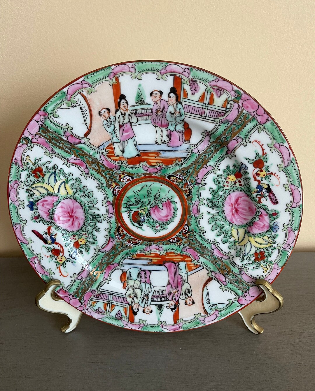 Vintage 9.25" Famille Rose Chinese Plates - Etsy