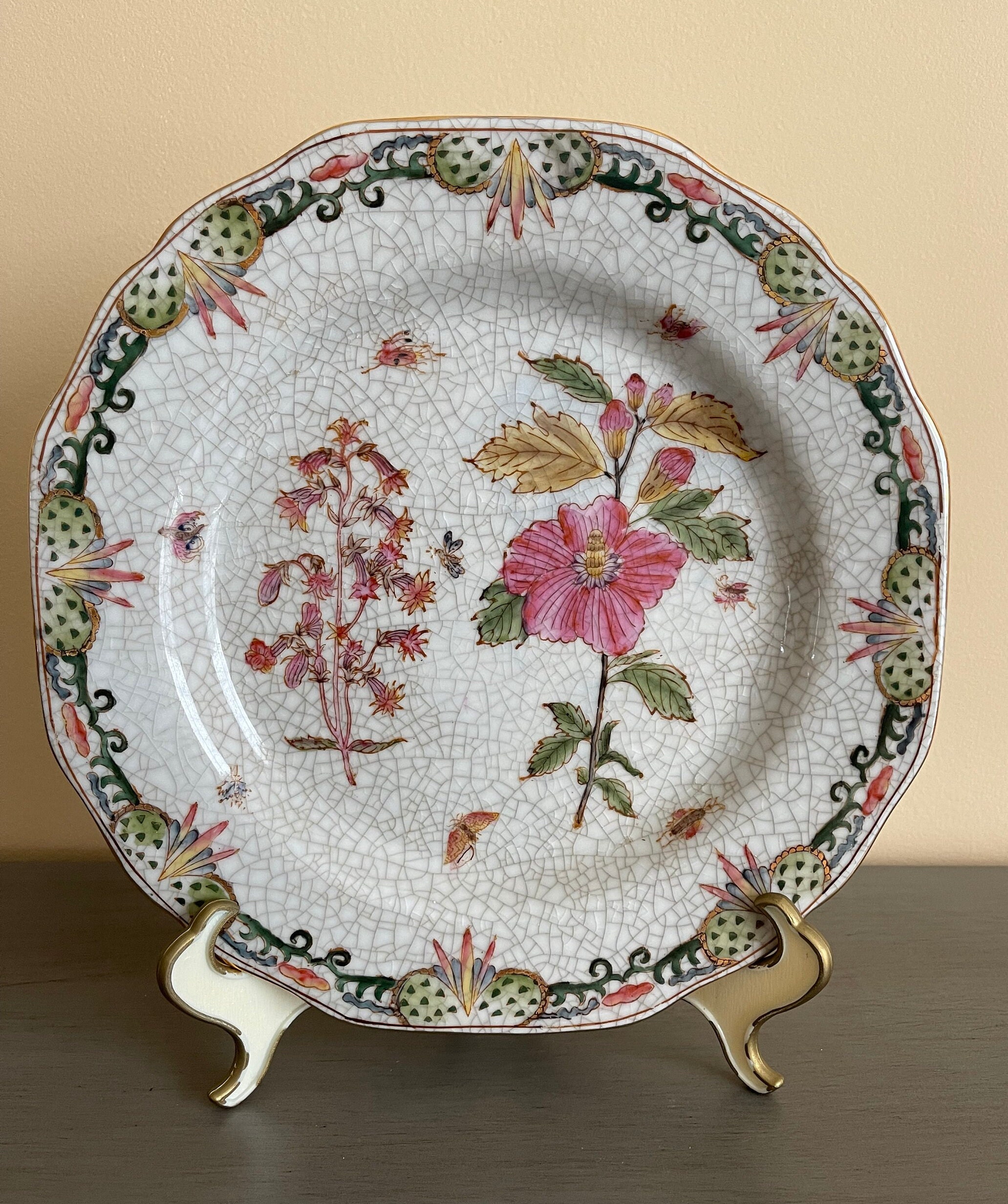 Wong Lee Plates Set of 4 WL 1895 Floral Wall Plates Porcelain Display ...