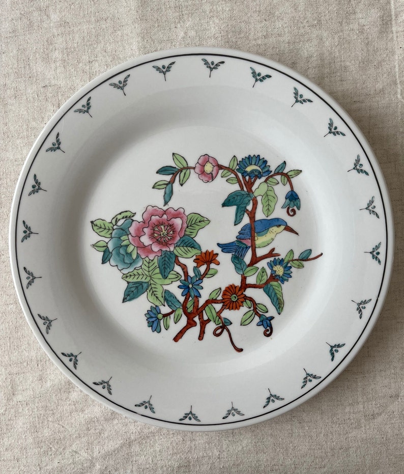 Vintage Chinese Hand Painted Floral & Bird 10.5"plate, Chinese ...