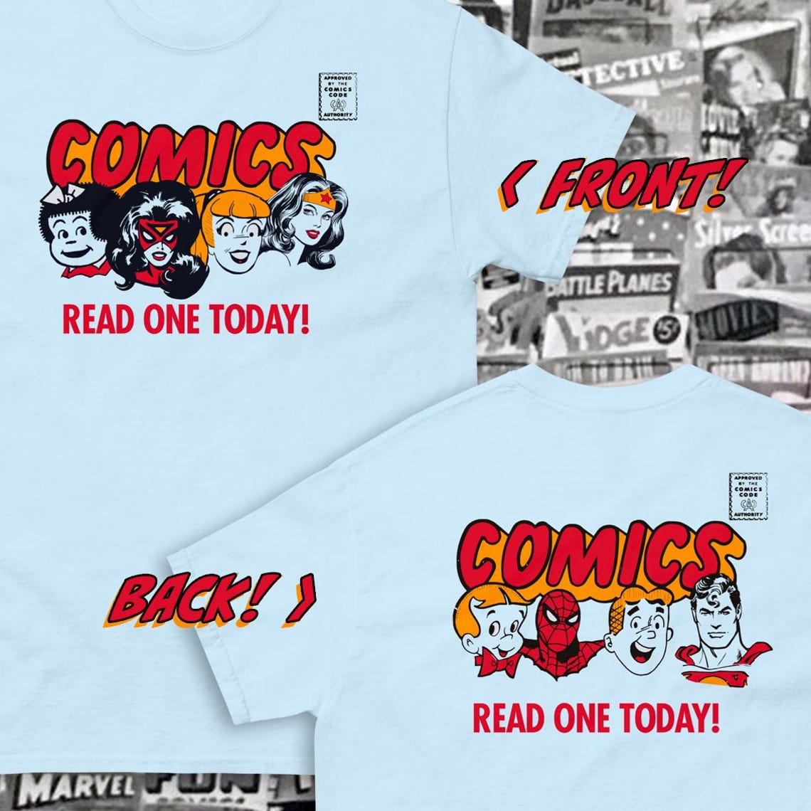 Comics Read One Today Spinner Rack Topper Double-sided Male Female ...